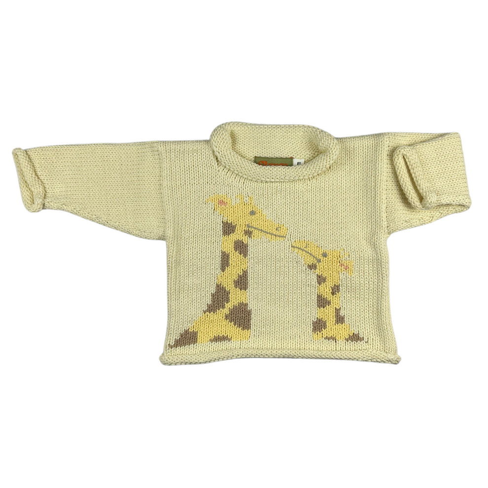 Roll Neck Giraffe Sweater Cream – Caline for Kids